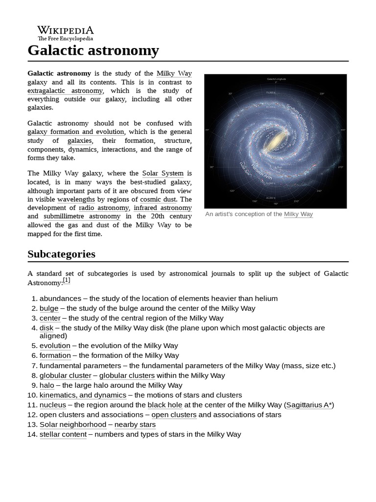 Galactic Astronomy | PDF | Milky Way | Astronomy