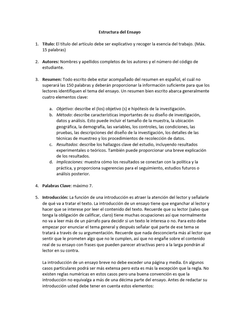Estructura Del Ensayo | PDF | Ensayos | Science
