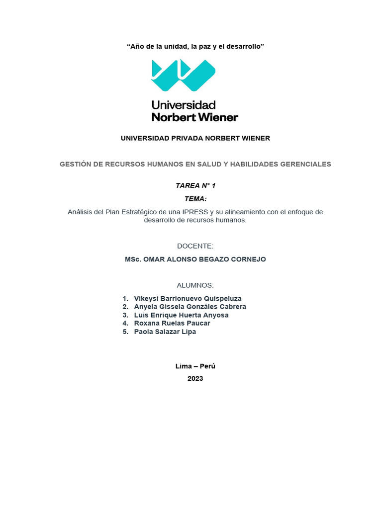 annotated-TAREA N 1 GESTION DE RRHH | PDF | Hospital | Salud mental