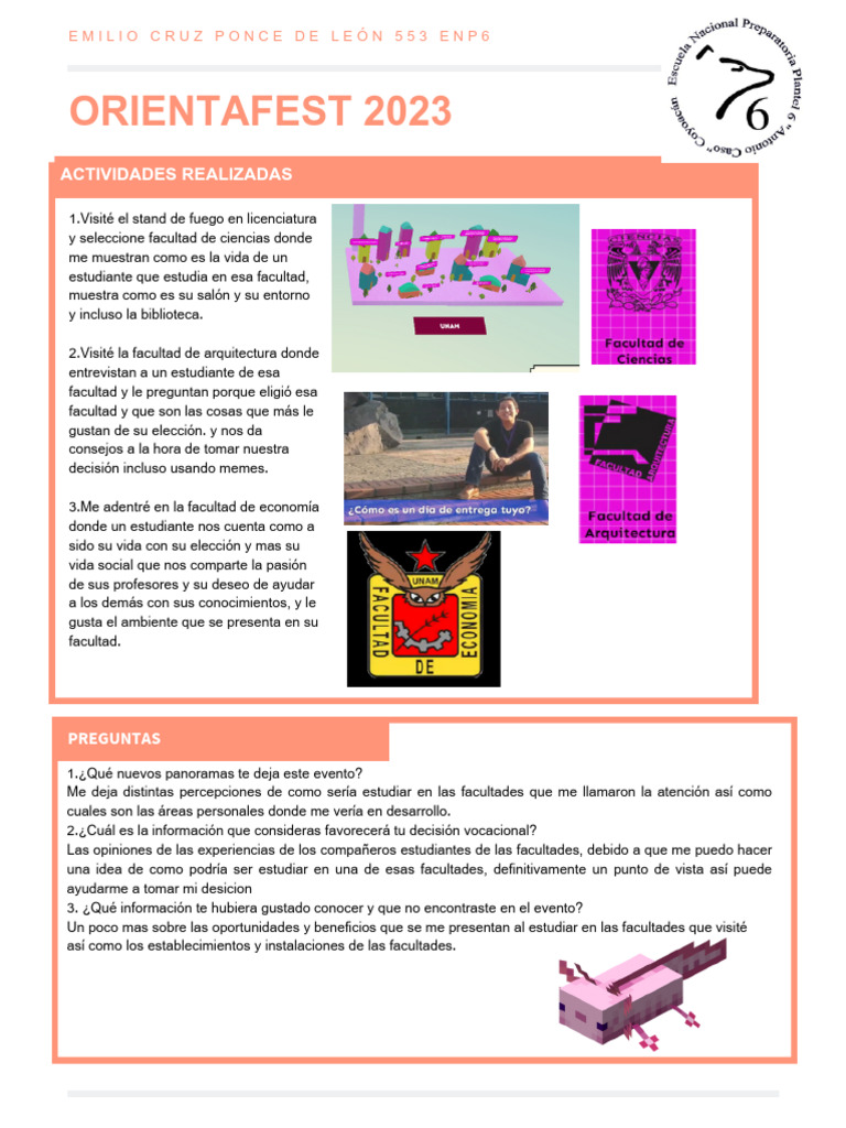 Experiencias en Orientafest 2023 | PDF