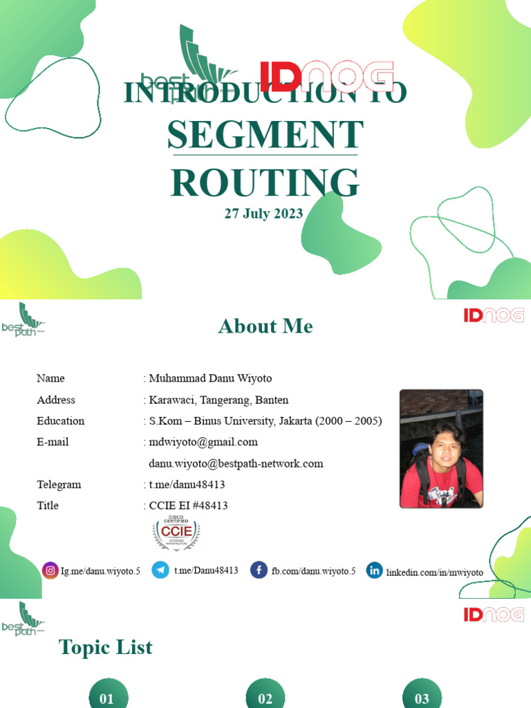 Segment Routing - IDNOG V1.4 | PDF | Networking | Multiprotocol Label Switching