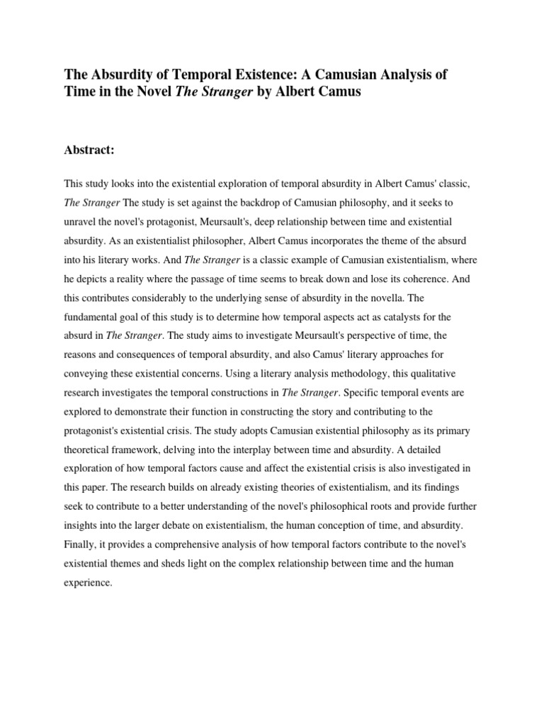 The Absurdity of Temporal Existence-1 | PDF | Existentialism | Albert Camus