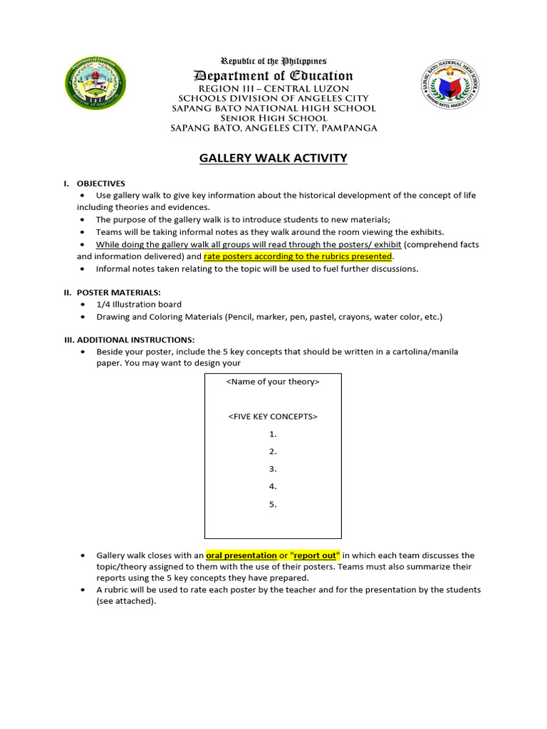 Gallery-Walk RUBRICS | PDF | Human Communication | Communication