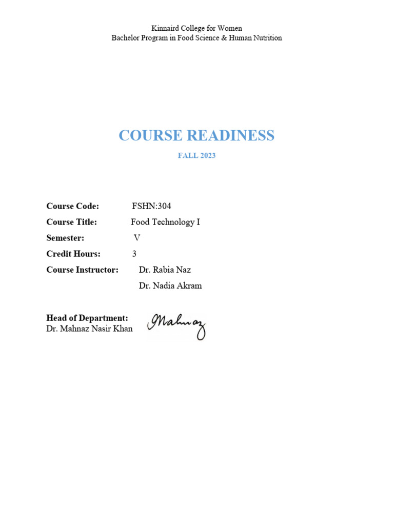 Food Technology I Course Overview | PDF | Breads | Food Science