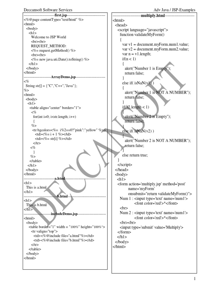 03 JSP Examples | PDF | Software | Computer Engineering