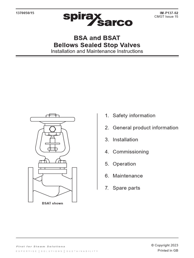 Bsa Im P137 02 en | PDF | Valve | Waste