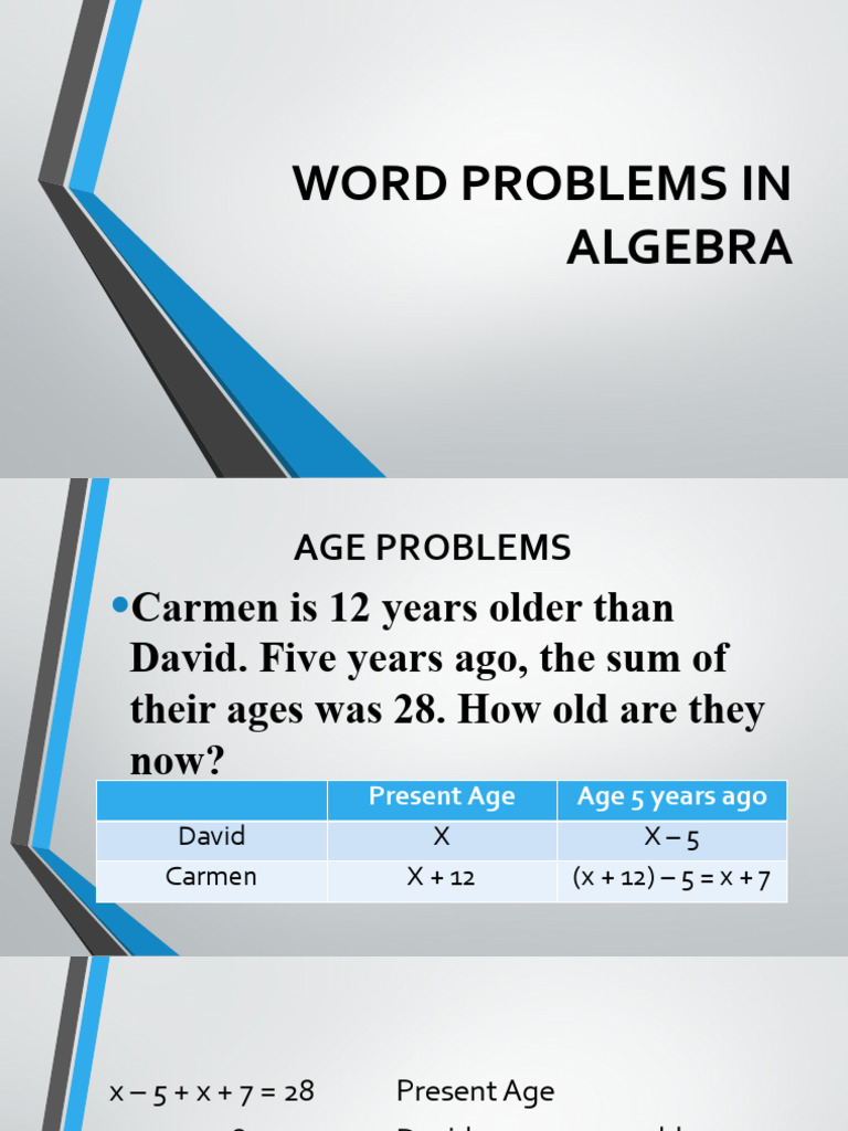 Word Problems1 Pdf Average Variance 1315