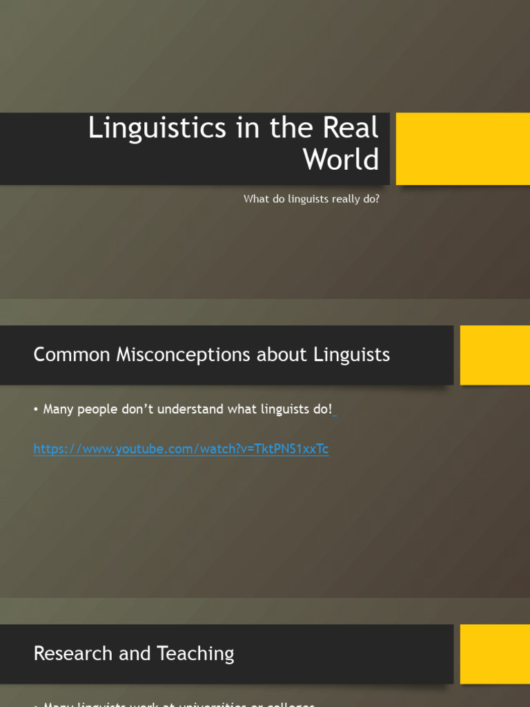 1.1 Linguistics in The Real World | PDF | Linguistics | Speech