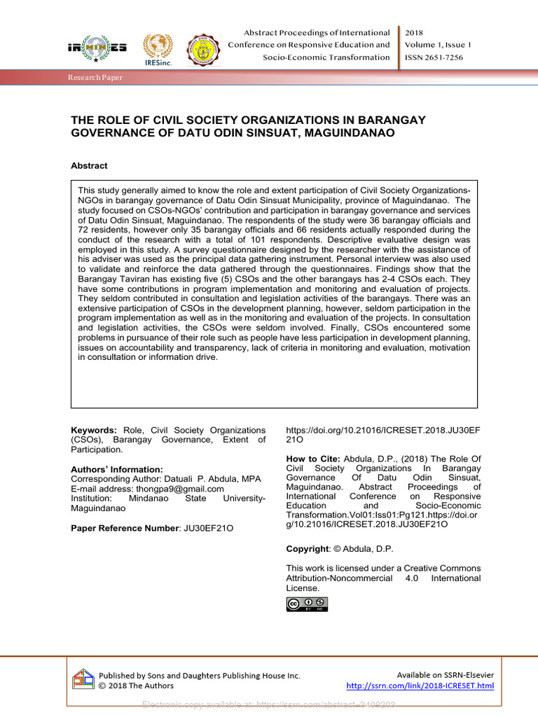 SSRN Id3409203 | PDF | Evaluation | Governance