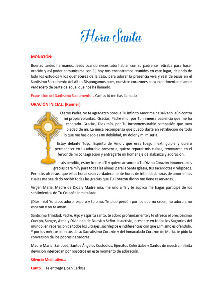 Hora Santa | PDF | orador del Señor | Oración