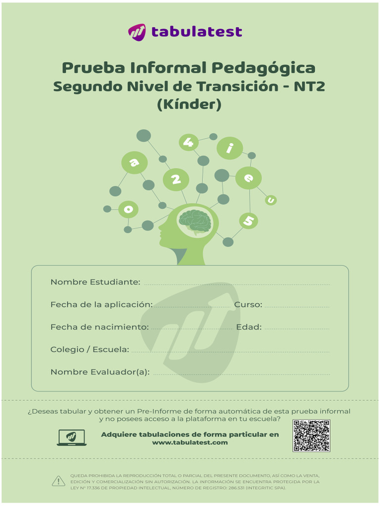Prueba Informal Pedagogica NT2 | PDF