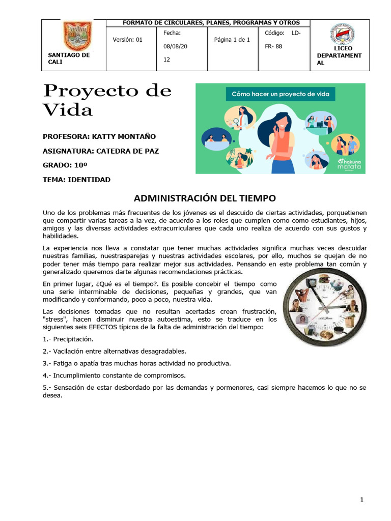 Guia Proyecto de Vida 10° 2023 V2 | PDF | Sueño | Creatividad