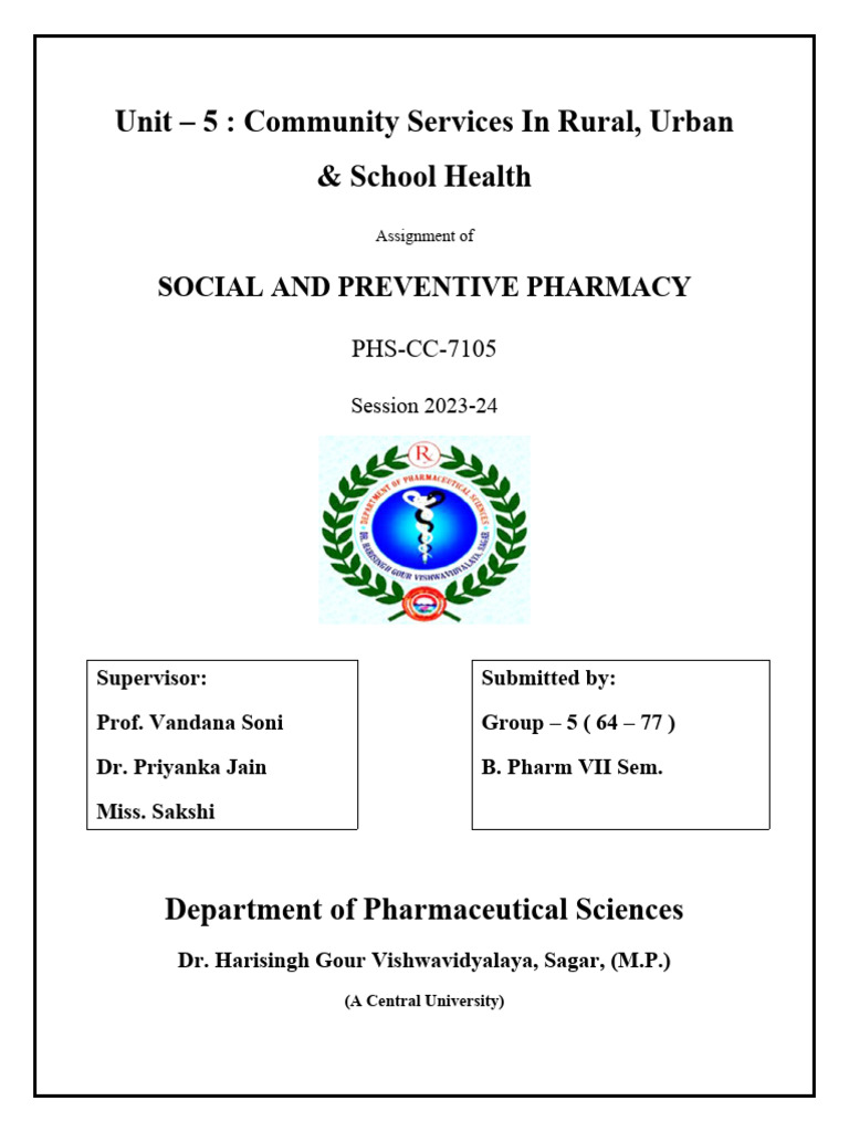 Assignment of Social and Preventive Pharmacy | PDF | Sanitation | Health Care