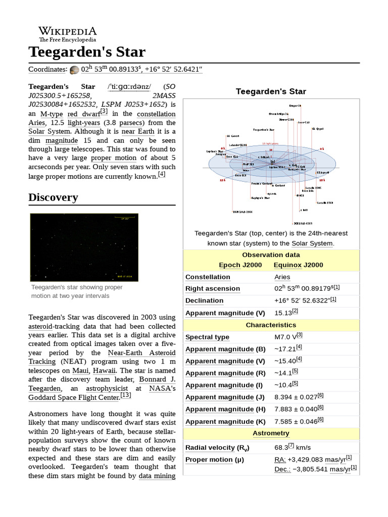 Teegarden's Star | PDF | Circumstellar Habitable Zone | Planetary ...