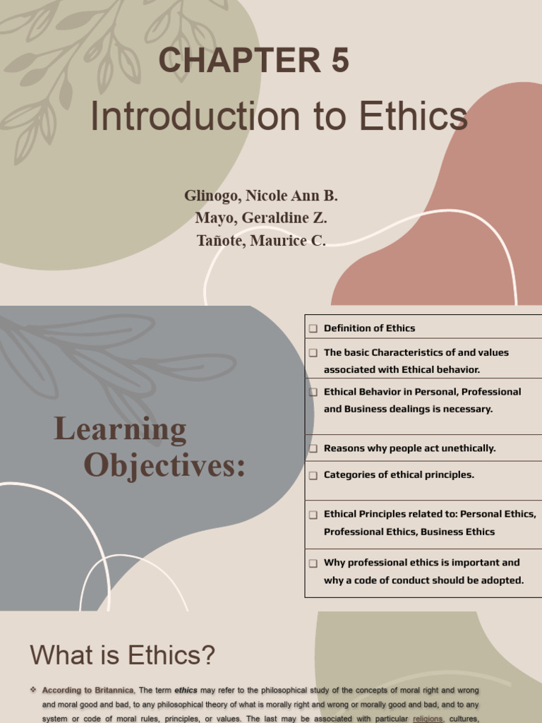 Chapter 5 - Introduction To Ethics | PDF | Morality | Profession