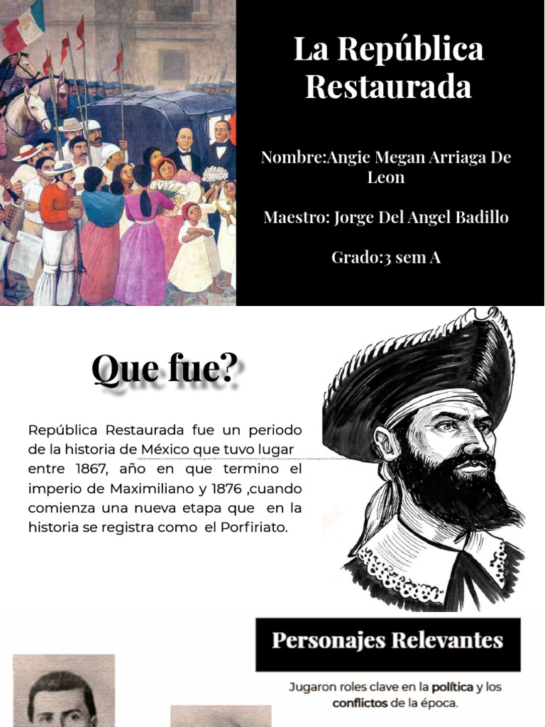 La República Restaurada en México (1867-1876) | PDF | México | Gobierno