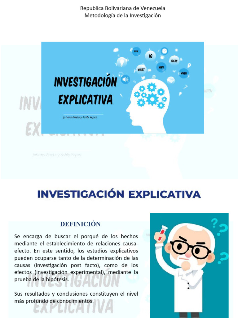 Investigación Explicativa | PDF | Método científico | Metodología de ...