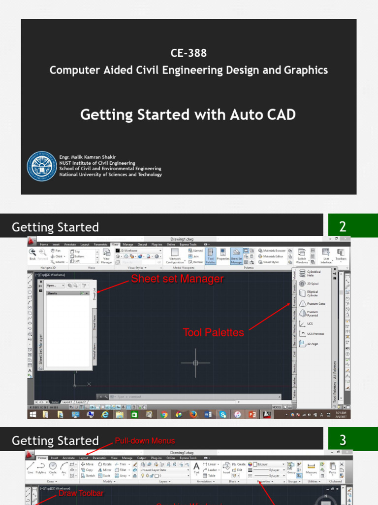 Lecture 1 Getting Started With Autocad Pdf Menu Computing Auto Cad