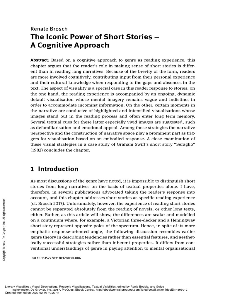 The Iconic Power of Short Stories - A Cognitive Approach Chapter in ...