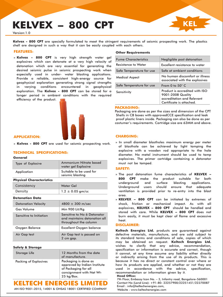 Kelvex 800 CPT 12 Month | PDF | Physical Sciences | Materials