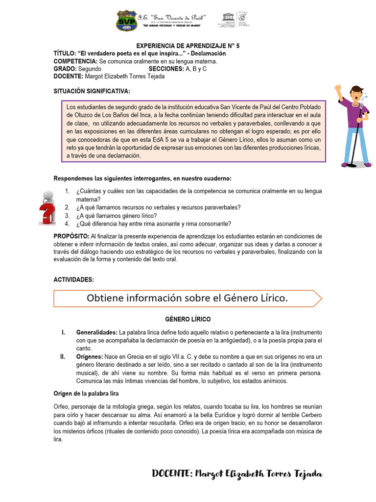5° EdA-segundo Grado | PDF | Comunicación no verbal | Comunicación humana