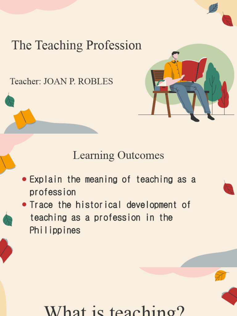 The Teaching Profession Pdf Teachers Profession
