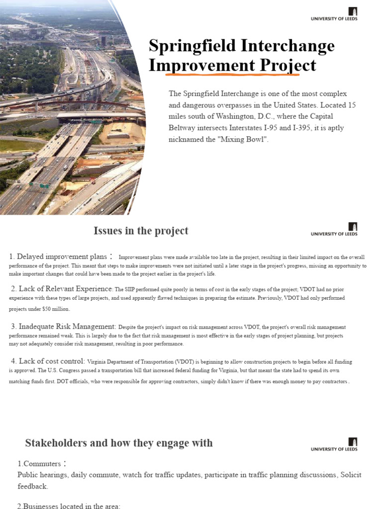 Springfield Interchange Improvement Project | PDF | Business