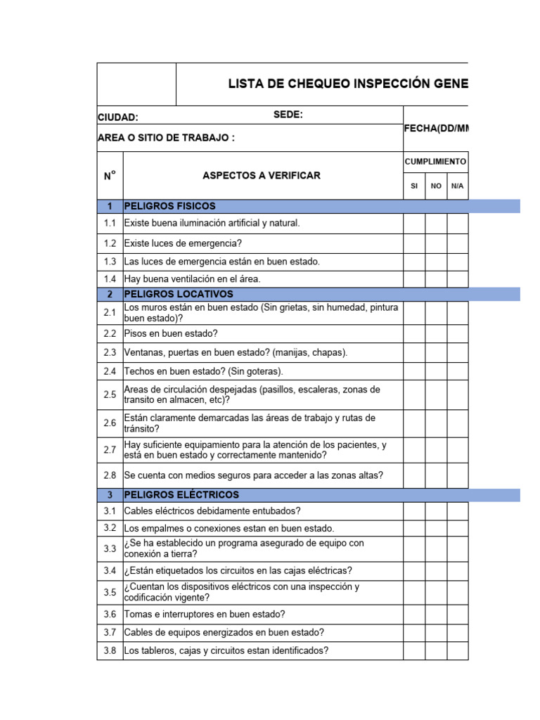 Tarea 5 - Check List Topico | PDF | Higiene | Medicina