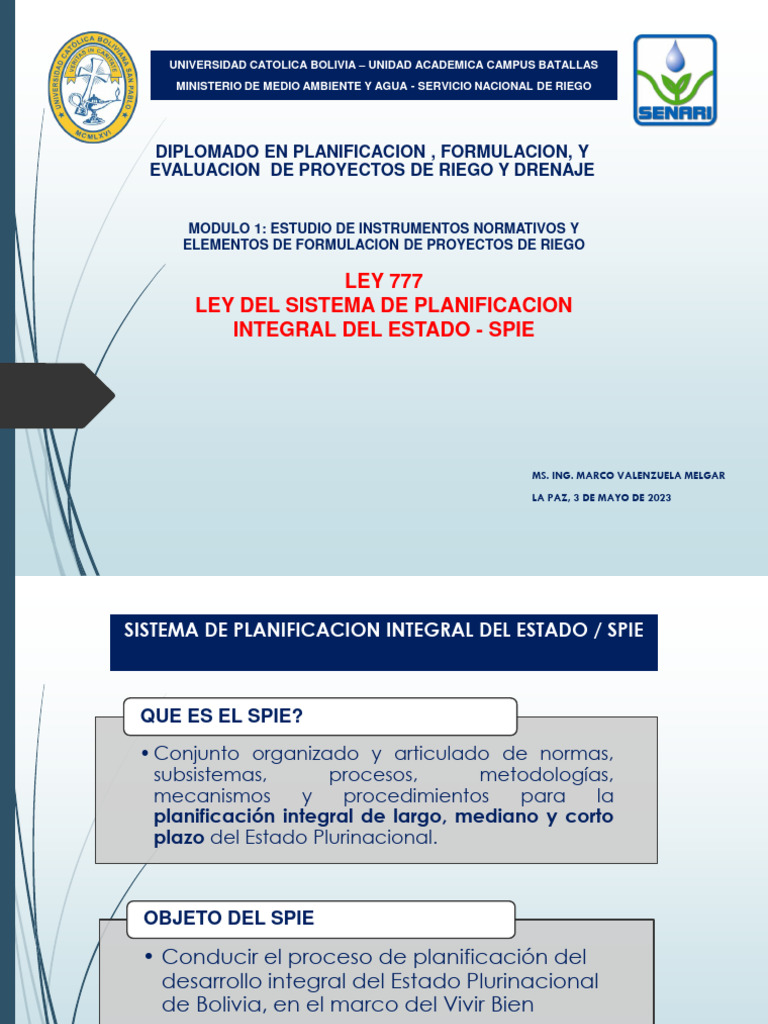 Ley 777: Sistema de Planificación Integral | PDF | Planificación | Evaluación