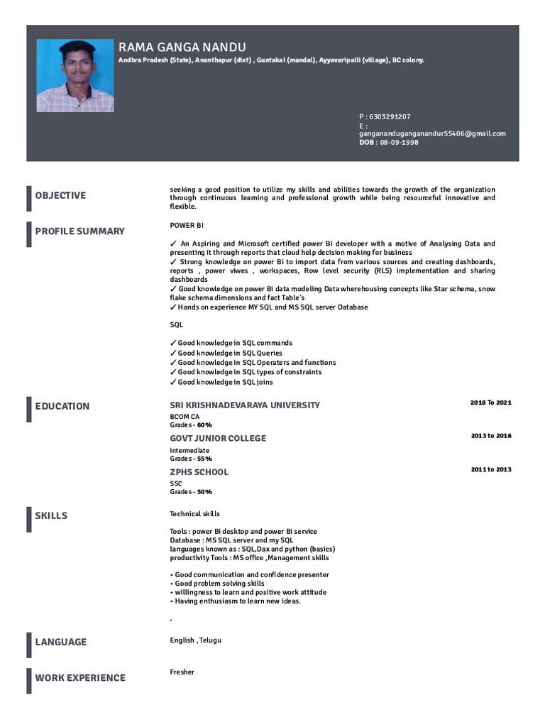 Nandu Power Bi | PDF | Sql | Databases