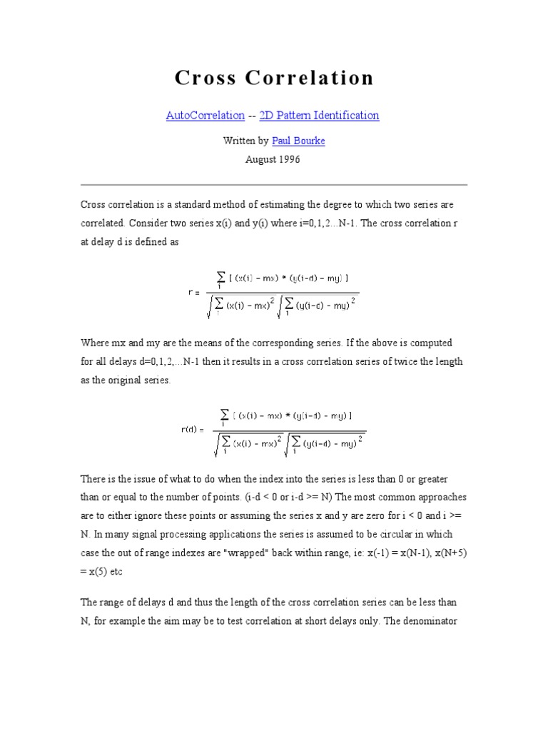 2D Pattern Identification Using Cross-Correlation: An Explanation of How Cross-Correlation Can ...