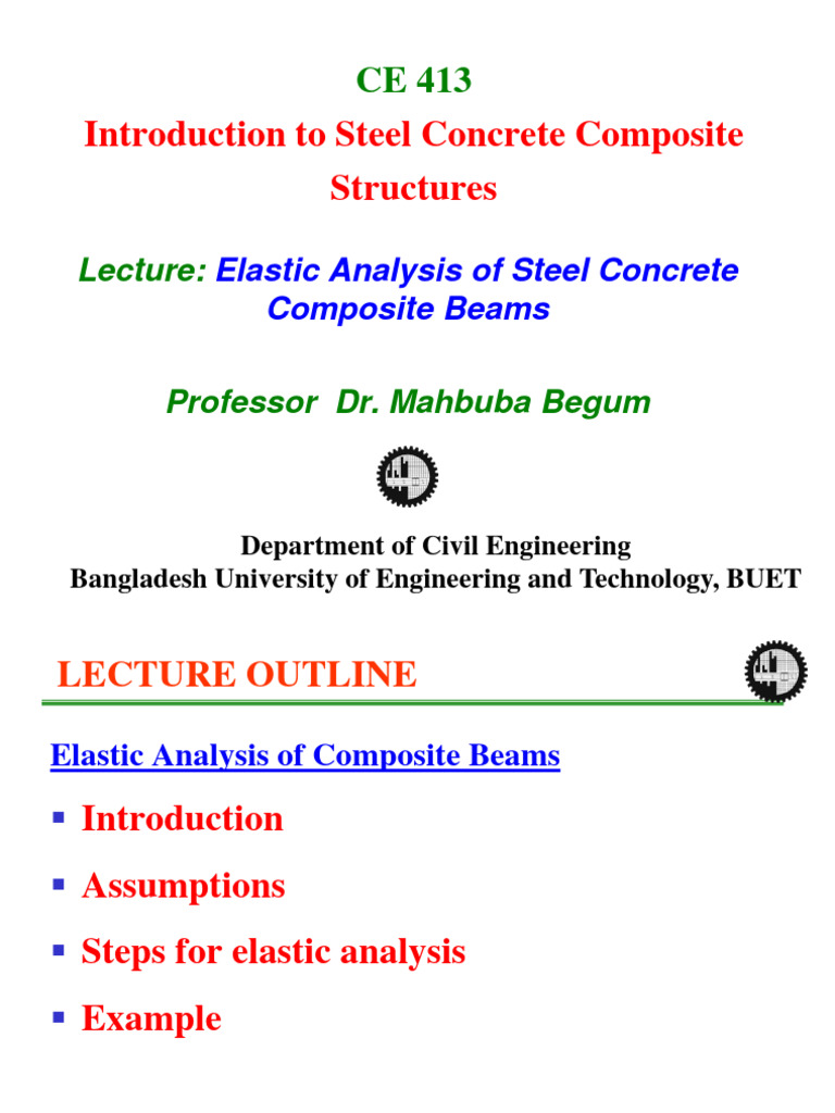 Elastic Analysis Composite Beams | PDF | Beam (Structure) | Bending