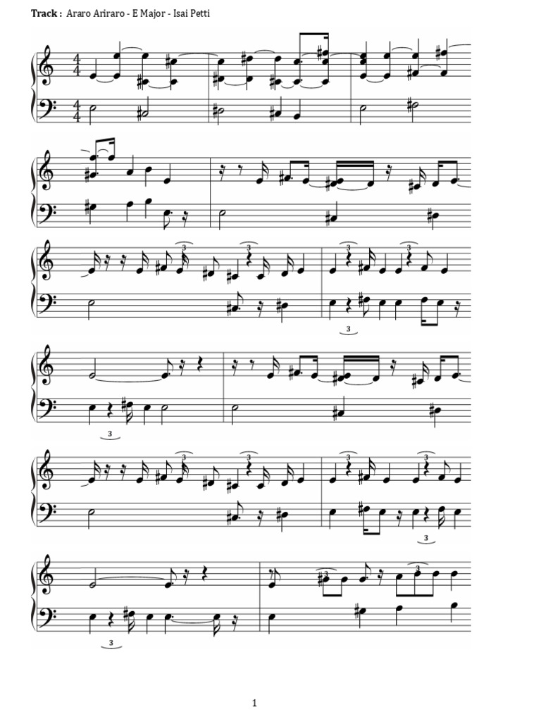 Araro Ariraro - E Major - Isai Petti | PDF | Art