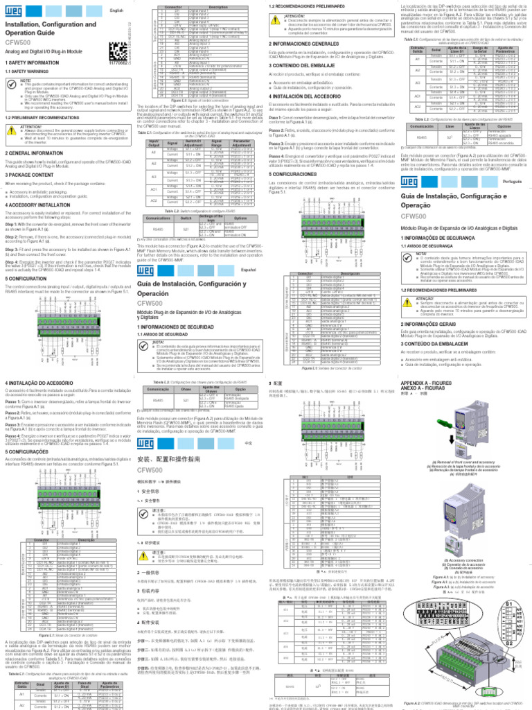 WEG cfw500 Ioad I o Expansion Modules 10001402559 Installation Guide English DC | PDF | Hardware ...