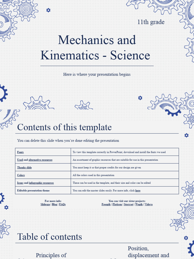 Mechanics and Kinematics - Science - 11th Grade by Slidesgo | PDF ...