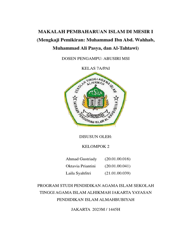 Pembaharuan Islam di Mesir: Tokoh dan Ide | PDF | Ilmu Sosial