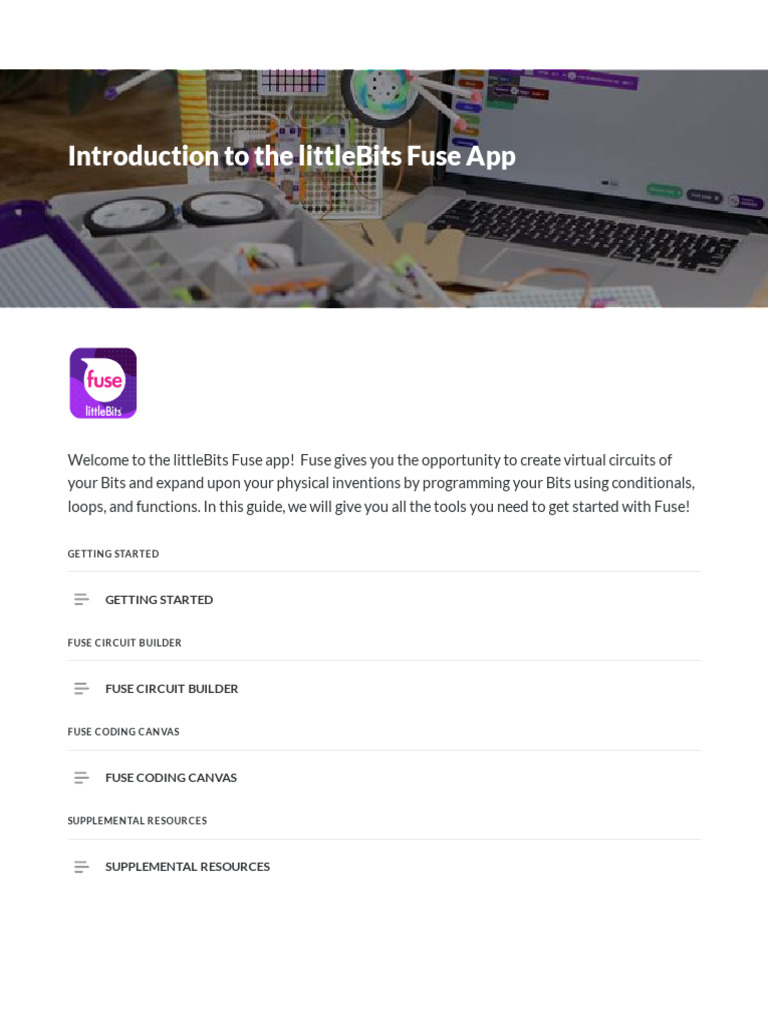 Introduction To The Little Bits Fuse App k5ZnBF3F | PDF | Computer ...
