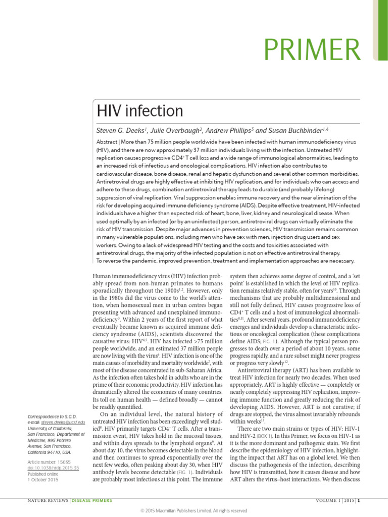 HIV Infection and ART Impact Overview | PDF | Hiv/Aids | Management Of ...