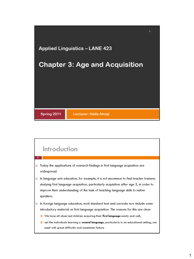 Chapter 3 - 2 Slides | PDF | Second Language Acquisition | Language ...