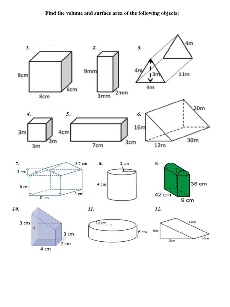 Surface Area and Volume Word Problems | PDF | Volume | Area