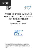 Whoqol Bref | PDF | Quality Of Life | Psychology