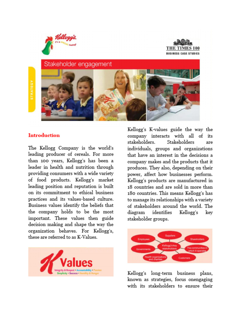 Case Study Kellogs Download Free Pdf Corporate Social