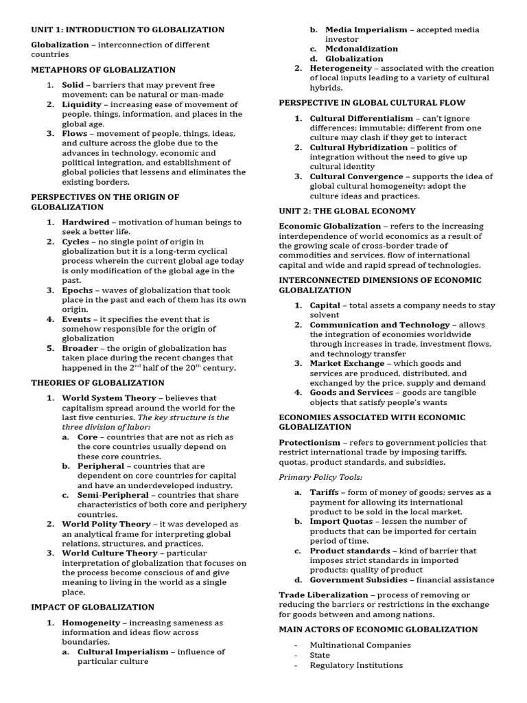 Contemp World | PDF | Globalization | Trade