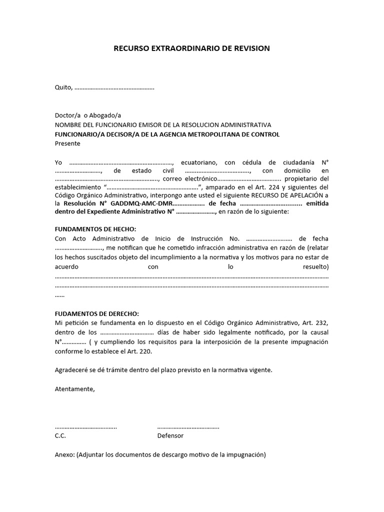 Form 13 Escrito de Recurso Extraordinario de Revision | PDF | Gobierno ... Form 13 Escrito de Recurso Extraordinario de Revision | PDF | Gobierno ...