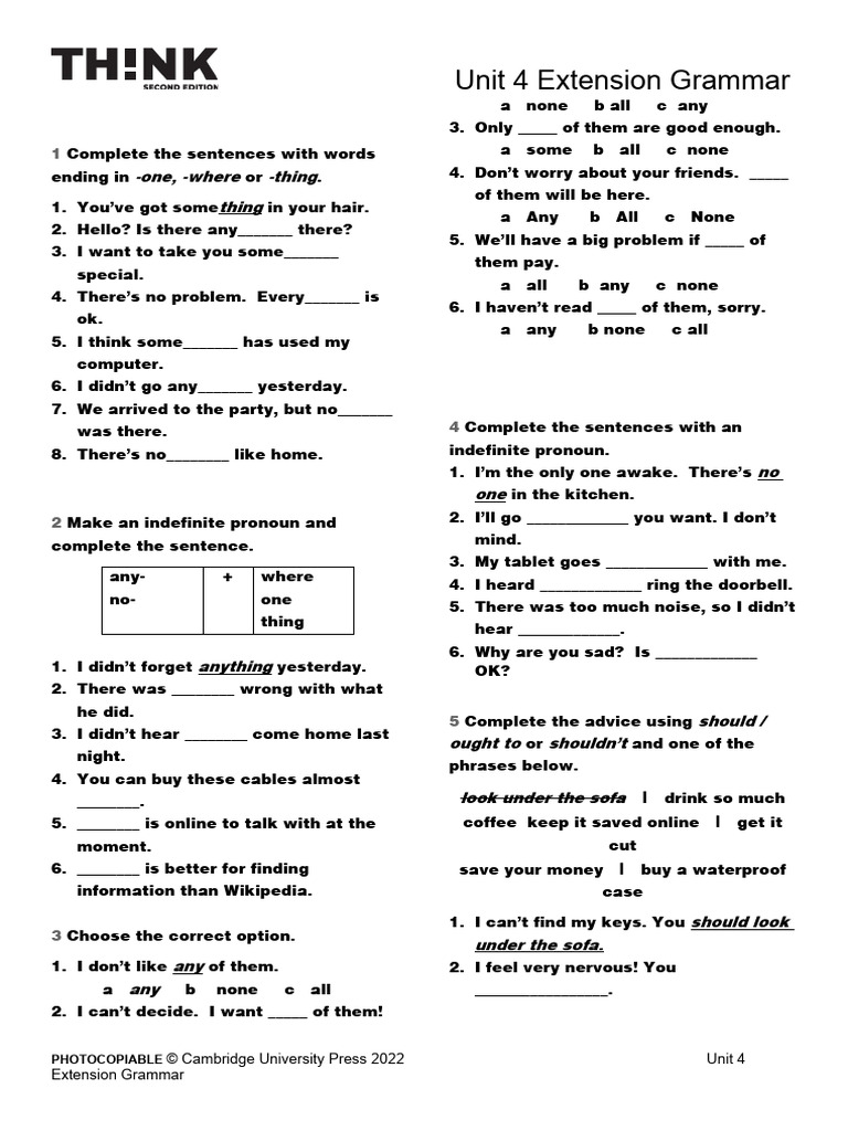 Thk2e BrE L2 Grammar Extension Unit 4 | PDF Thk2e BrE L2 Grammar Extension Unit 4 | PDF