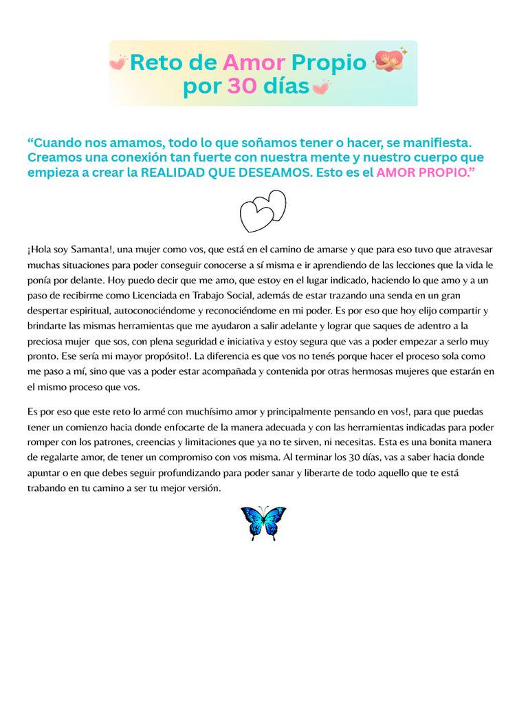 Reto de Amor Propio | PDF | Amor