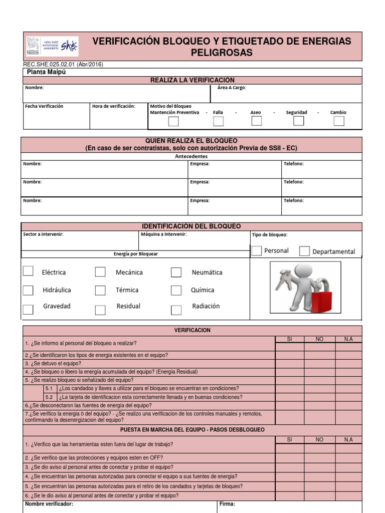 Verificación LOTO | PDF