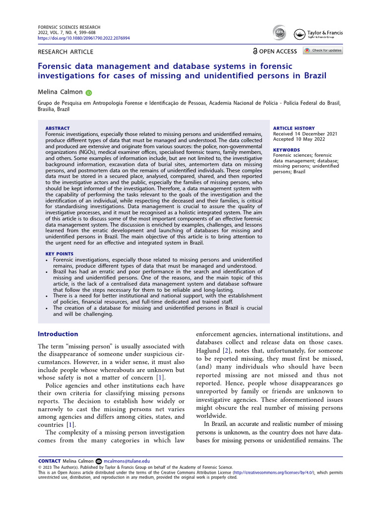 Forensic Data Management... | PDF | Databases | Forensic Science