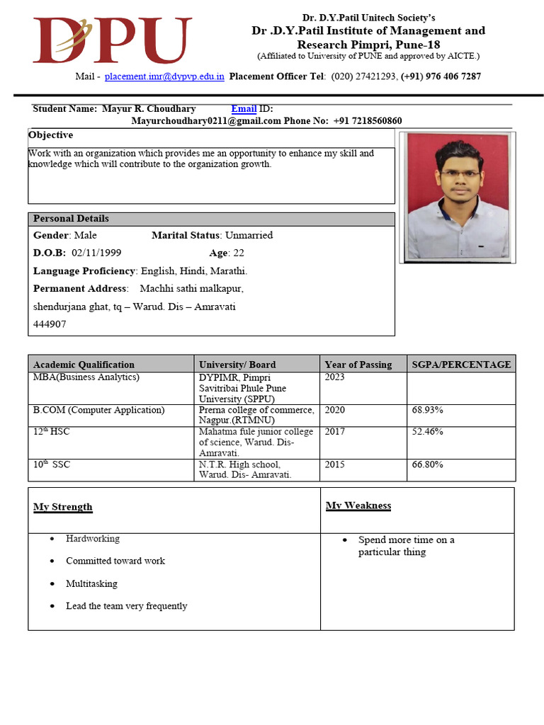 Mayur Choudhary - (Business Analytics) | PDF