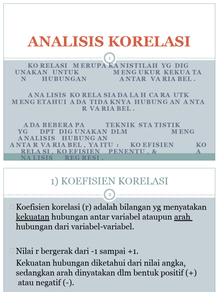 Pertemuan 10 Analisis Korelasi | PDF